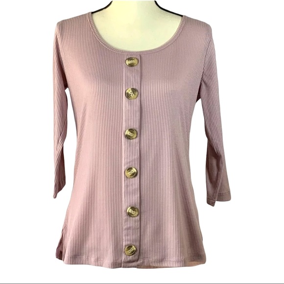 French Laundry | Tops | French Laundry Mauve Ribbed Stretch Top Size S ...